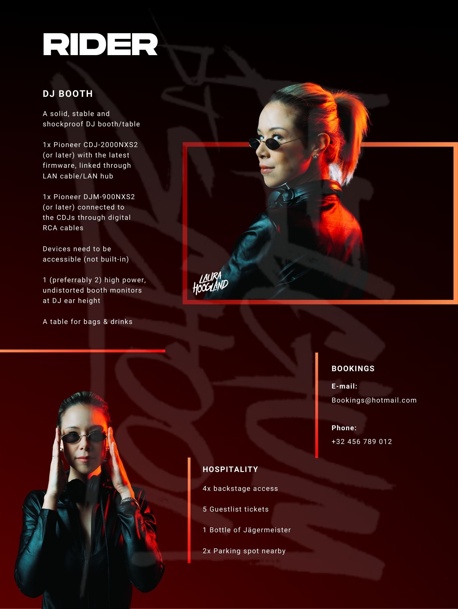 DJ RIDER (technical rider + hospitality rider) – Belgium DJ School